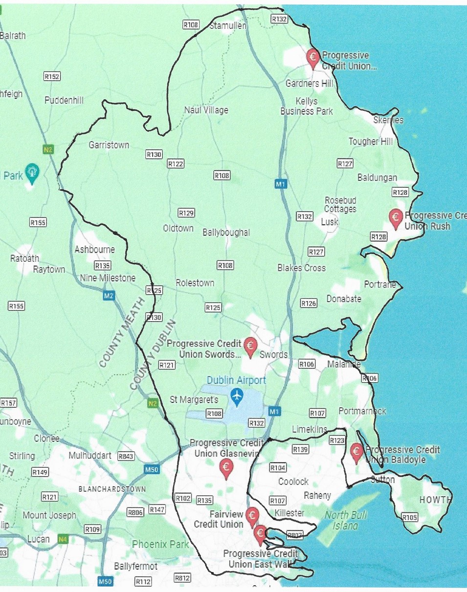 Progressive Credit Union | Common Bond Area (Map)